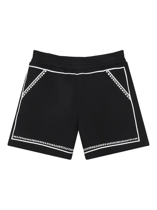 Marc Jacobs Printed Cotton Blend Mini Waist Shorts - Black