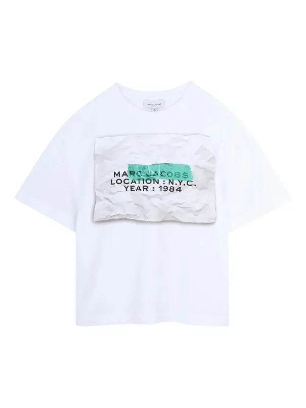 Marc Jacobs Short Sleeve Ribbed Neck Logo T-shirt - White