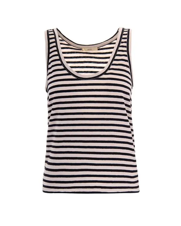 SESSUN Striped Tank - Sandblack