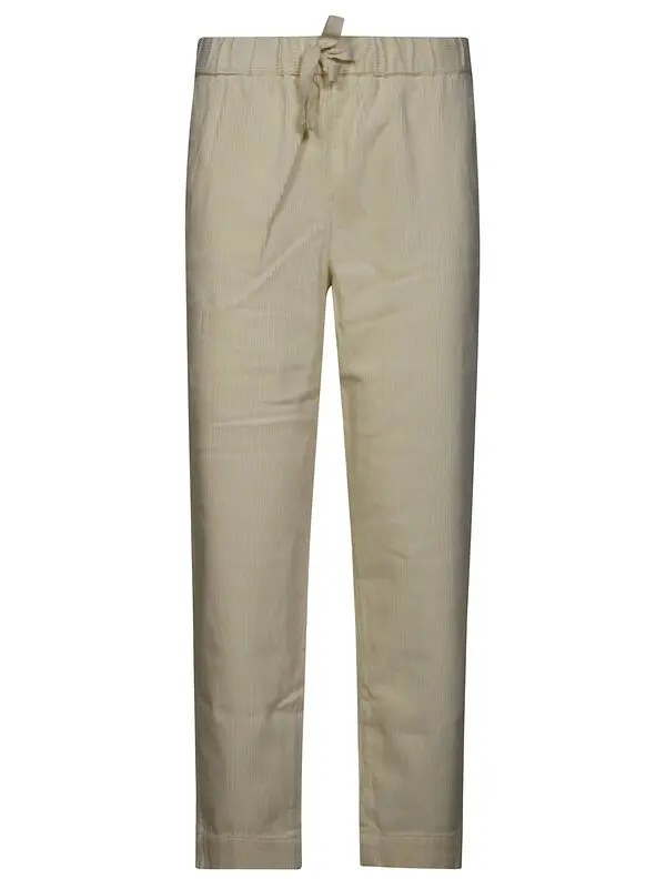 SUN 68 Velvet Striped Trousers For - Bianco