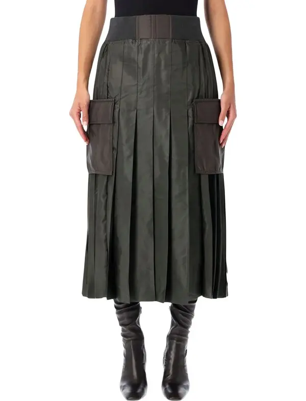 Sacai Pleated Cargo Midi Skirt
