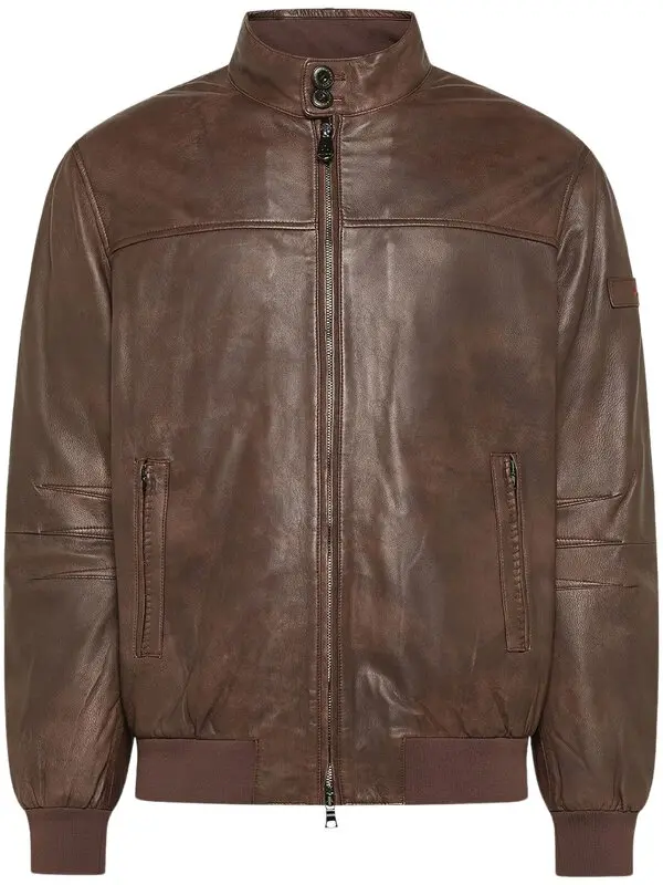 Peuterey Quilted Leather Down Jacket
