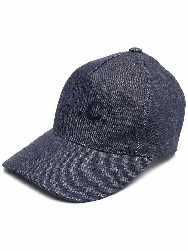 A.p.c. Logo Baseball Cap Adjustable Size - Denim