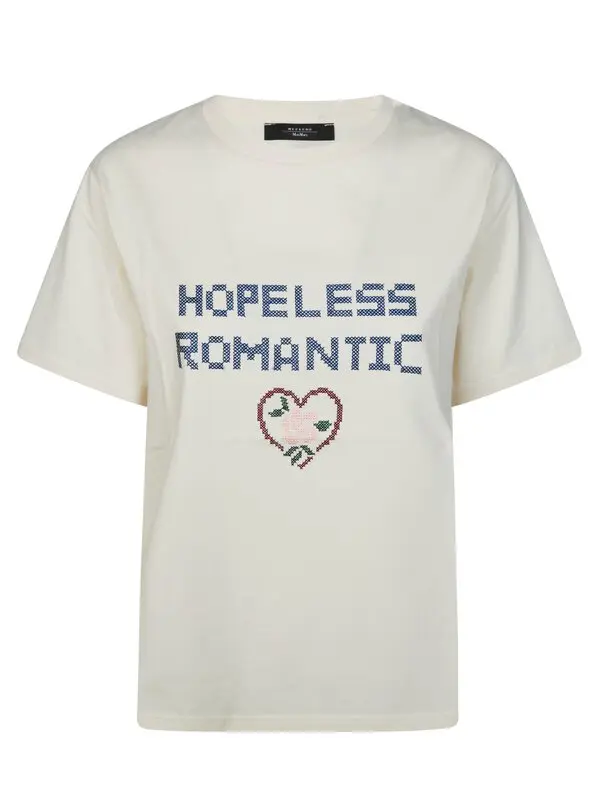 Max Mara T-shirt With Stamped Design - Verde