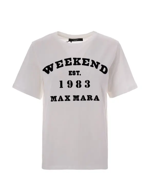 Max Mara Weekend Est. 1983" Cotton T-shirt - Bianco