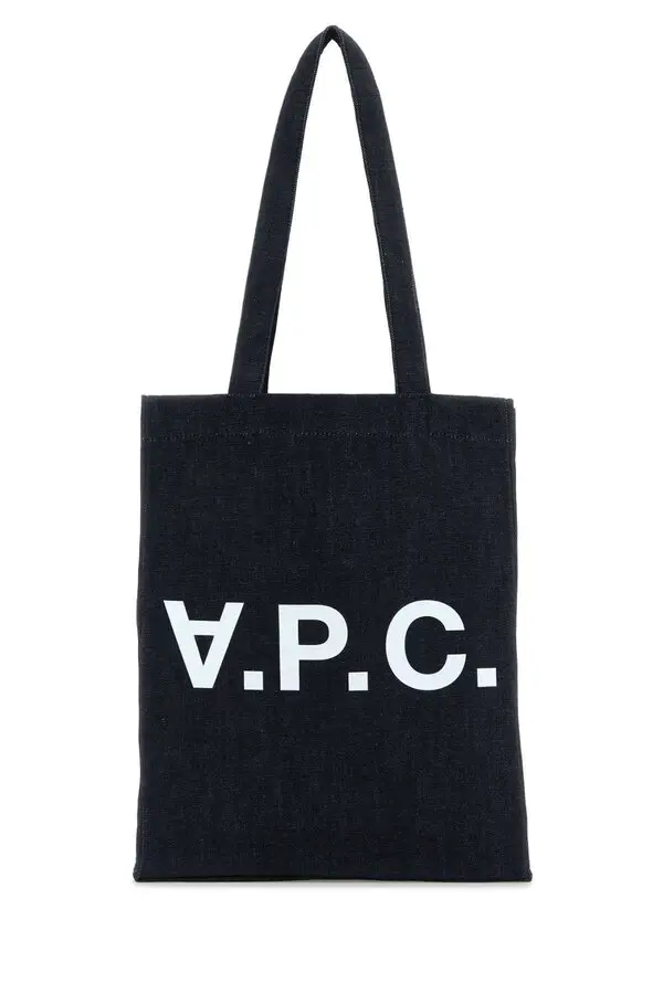 A.p.c. Cotton Shopping Handbag With Handle, 31 Cm Width X 39 Cm Height X 8 Cm Depth - Blue