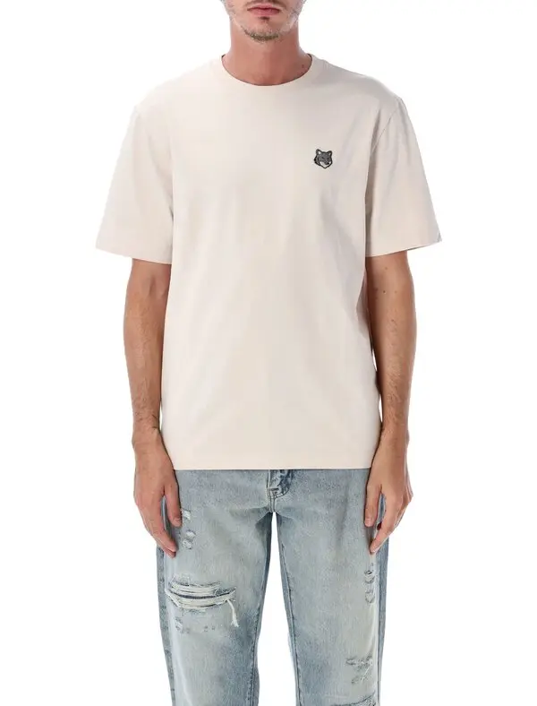 Maison Kitsuné Cotton Short-sleeve T-shirt With Fox Patch - Lilac Powder