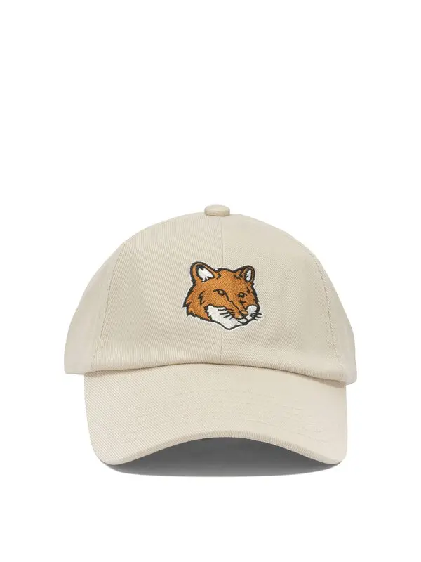 Maison Kitsuné Fox Head Baseball Cap Adjustable Fit - Beige