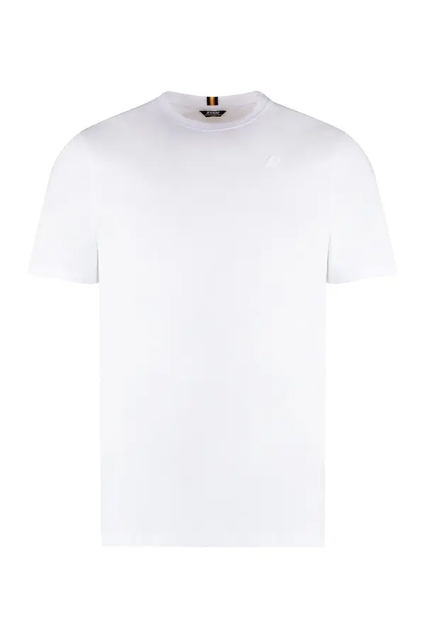 K-WAY Slim Fit Crew-neck Cotton T-shirt With Logo Patch