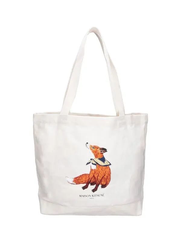 Maison Kitsuné 100% Cotton Tote Bag - Beige