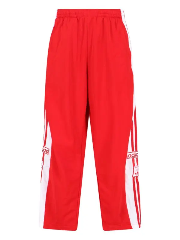 Adidas 100% Polyester Track Trousers - Red