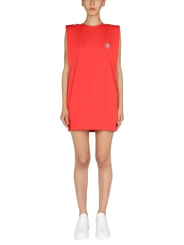 DEPARTMENT 5 Cross-neck Mini Dress With Logo