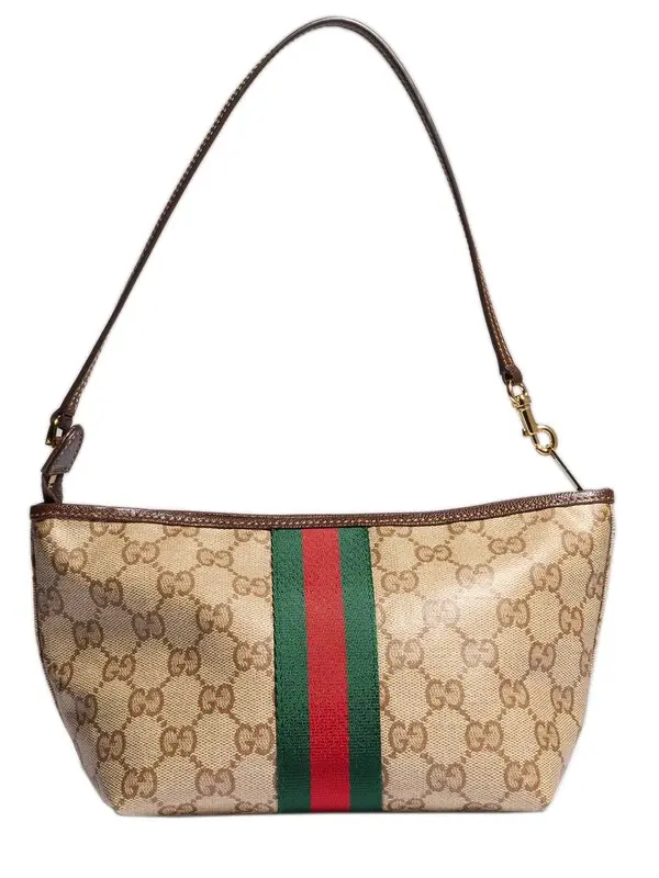 Gucci Gg Coated Canvas Shoulder Bag - Beige