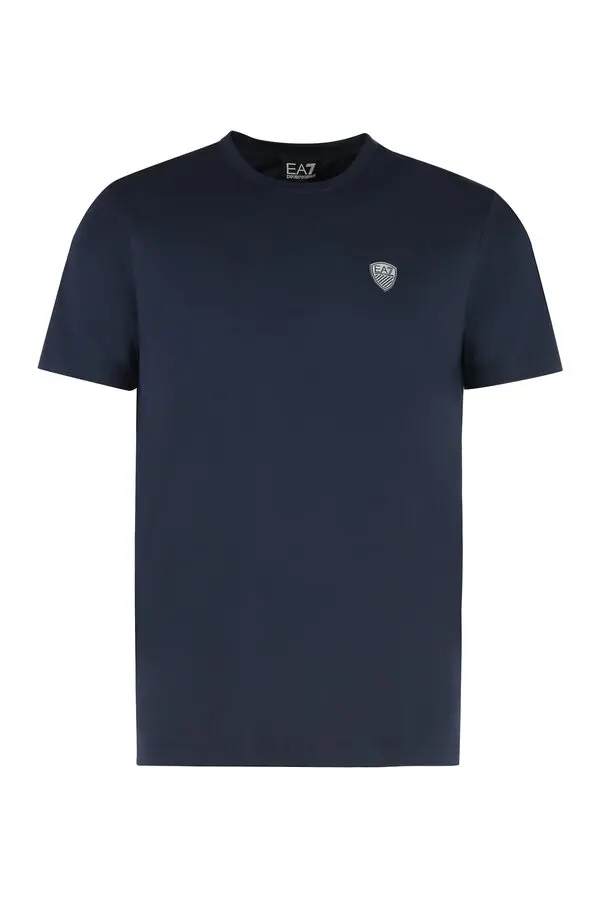 EA7 Logo Print T-shirt - Blue