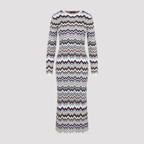 Missoni Long-sleeve Zigzag Knit Maxi Dress