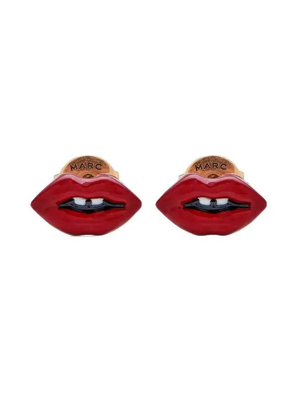 Marc Jacobs Chic Brass And Enamel Earrings - Gold