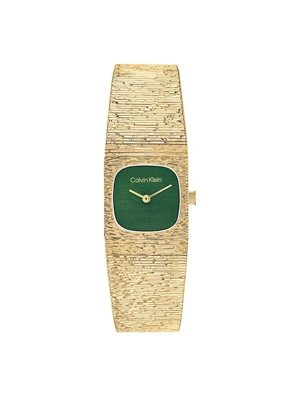 Calvin Klein Square Case Textured Bracelet Watch - Green