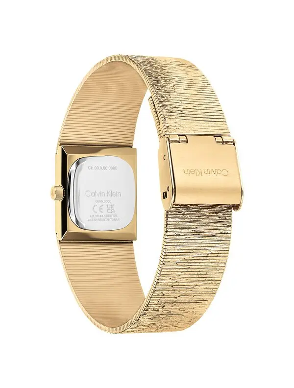 Calvin Klein Square Case Textured Bracelet Watch - Green