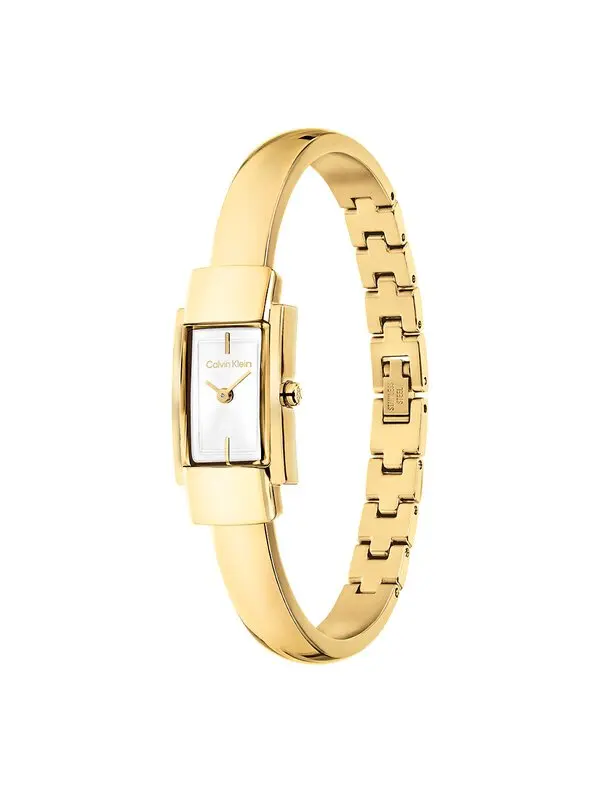 Calvin Klein Geometric Case Rounded Bangle Watch