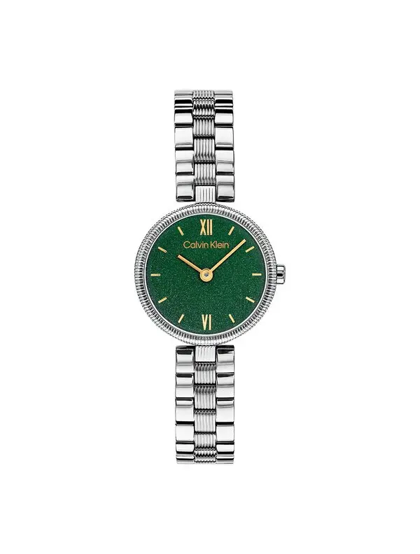 Calvin Klein Textured Bezel Shimmer Dial Watch - Green