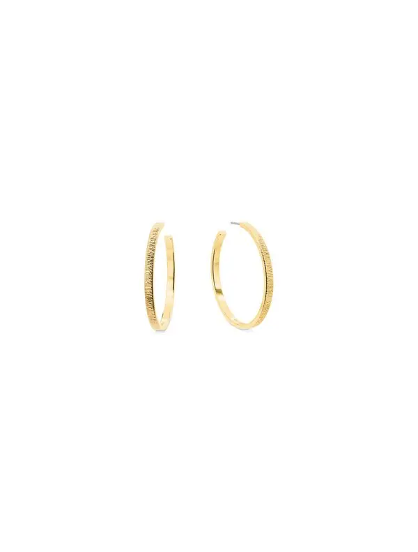 Calvin Klein Textured Linear Hoop Earrings