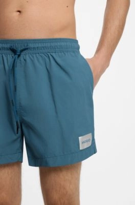 Hugo Quick-drying Swim Shorts In Recycled Material With Logo