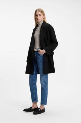 BOSS Double-breasted Twill Coat