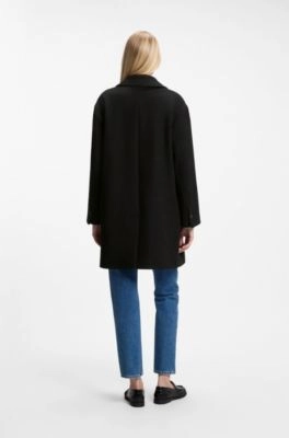 BOSS Double-breasted Twill Coat
