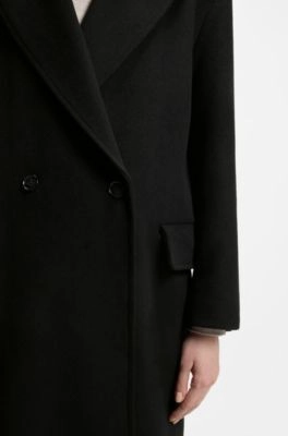 BOSS Double-breasted Twill Coat