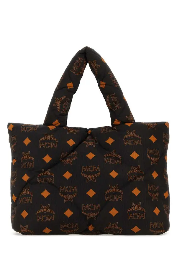 Mcm Printed Nylon Mã¼nchen Shopping Bag
