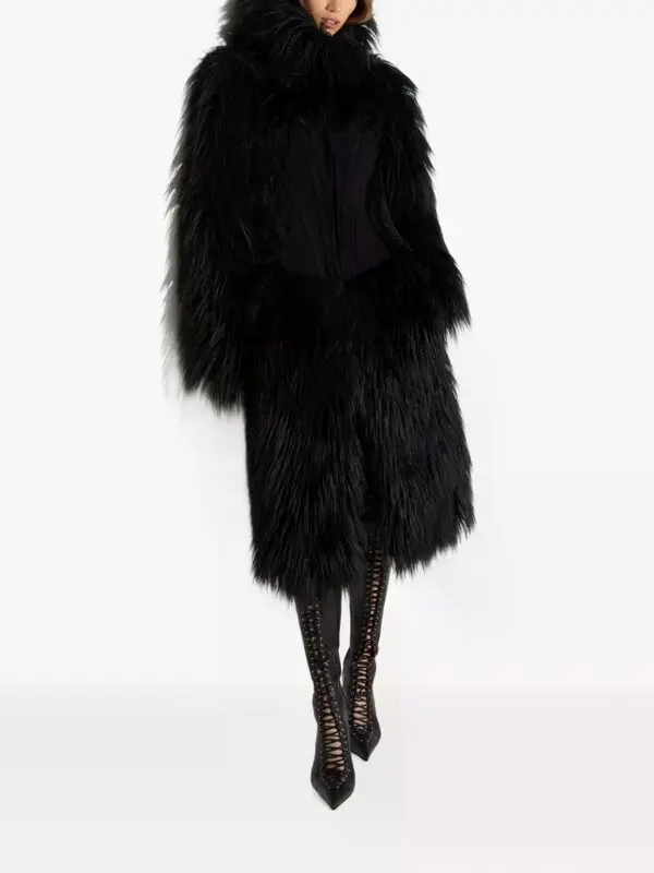 Elisabetta Franchi Fur-effect Coat With Bustier