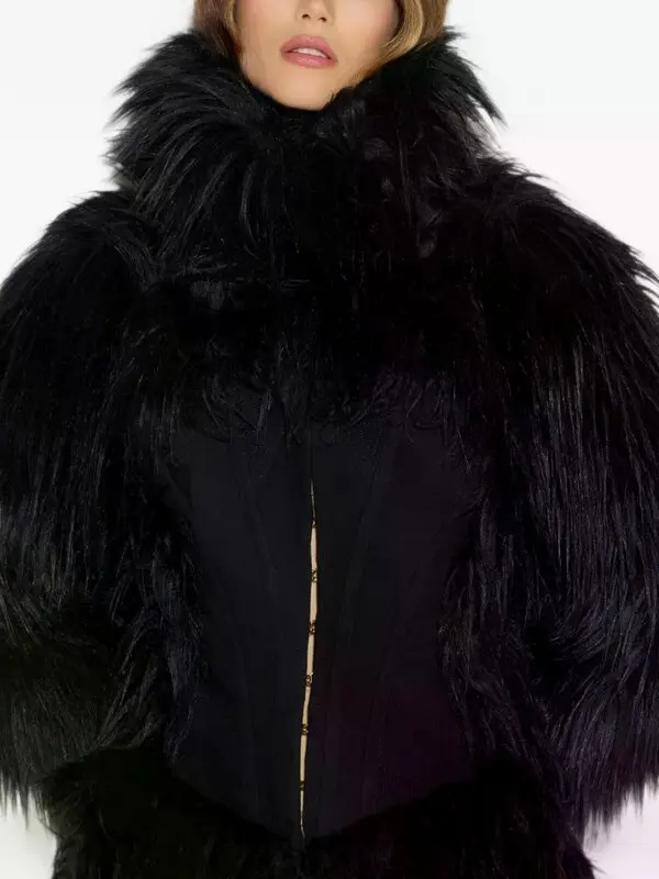 Elisabetta Franchi Fur-effect Coat With Bustier