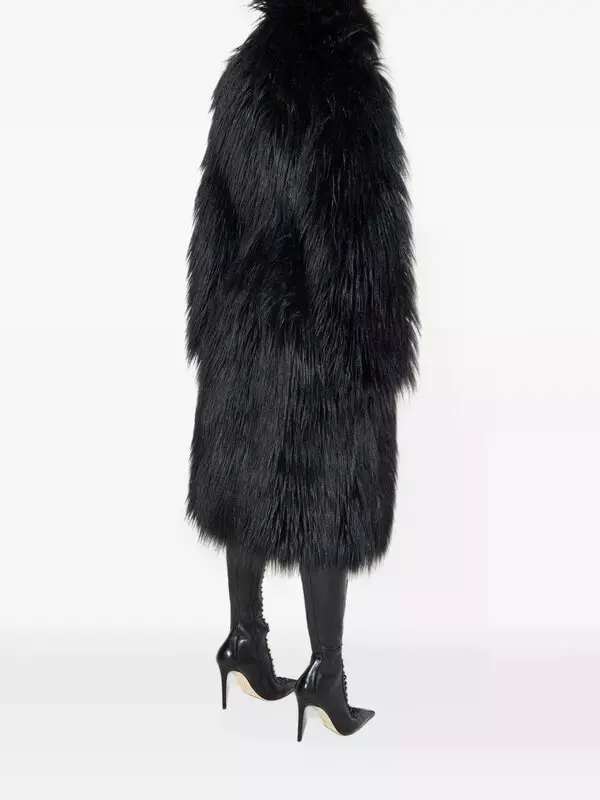 Elisabetta Franchi Fur-effect Coat With Bustier - Black