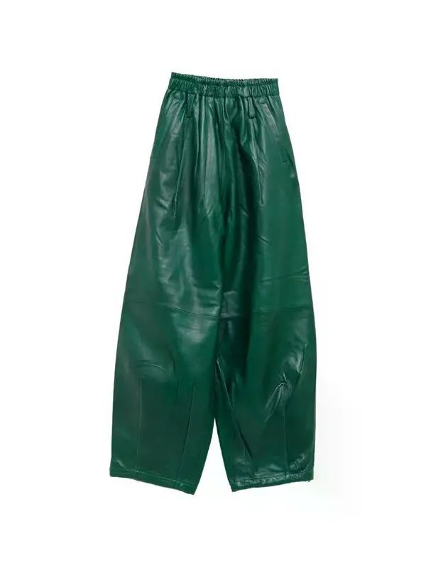 THE FRANKIE SHOP Wide-leg Leather Trousers - Green