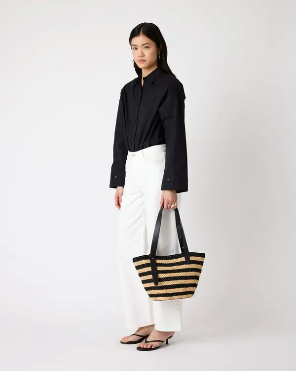 LIÉ STUDIO The Bianca Raffia Bag Small