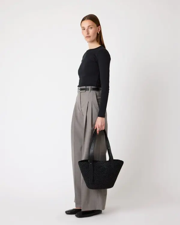 LIÉ STUDIO The Bianca Raffia Bag Small