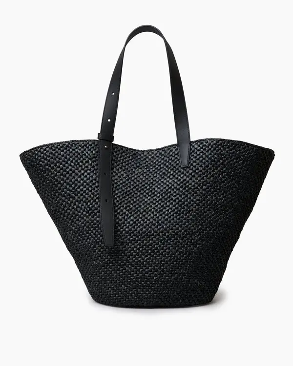 LIÉ STUDIO The Bianca Raffia Bag Large - Black