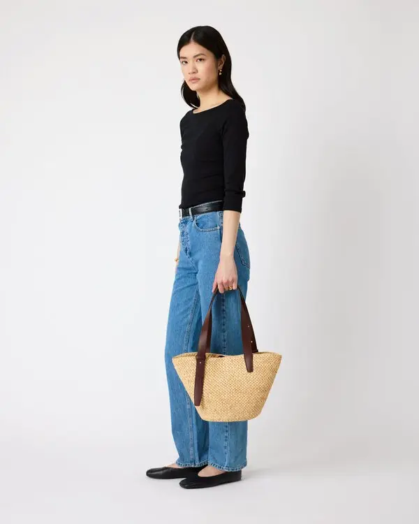 LIÉ STUDIO The Bianca Raffia Bag Small