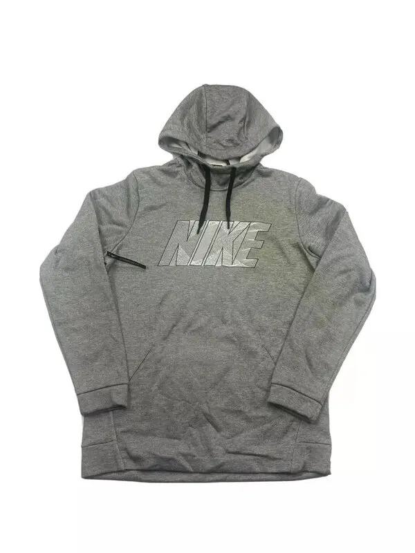 Nike Logo-print Drawstring Hoodie - Grey