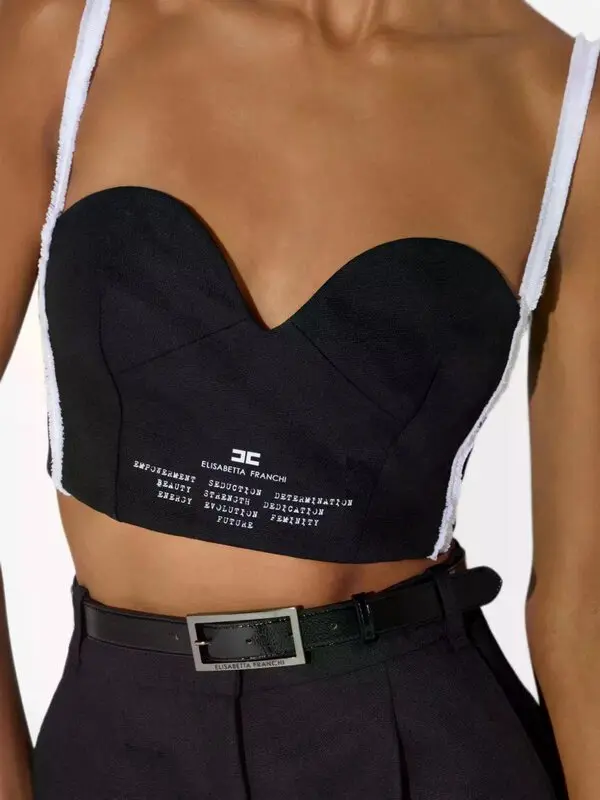 Elisabetta Franchi Wool Bra With Logo Print