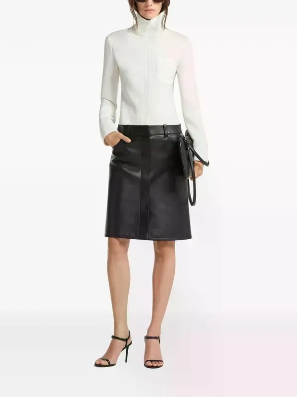 COURREGES Zip-up Twill Cardigan - White