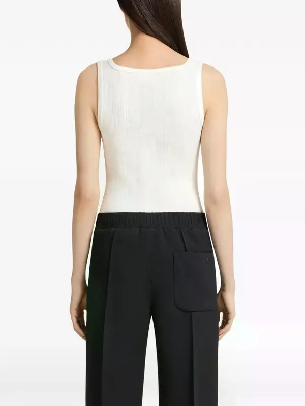COURREGES Ribbed-knit Zip-up Tank Top