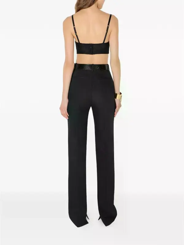 Elisabetta Franchi Bra In Lace Fabric With Embroidered Feathers