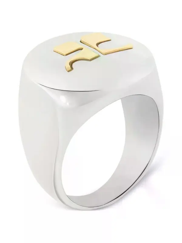 COURREGES Ac Logo-plaque Signet Ring