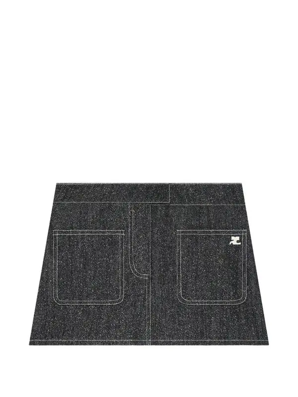 COURREGES Logo-appliqué Denim Mini Skirt