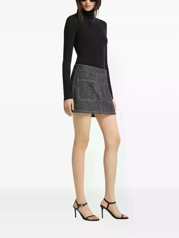 COURREGES Logo-appliqué Denim Mini Skirt