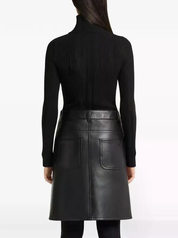 COURREGES Logo-appliqué Ribbed-knit Sweater