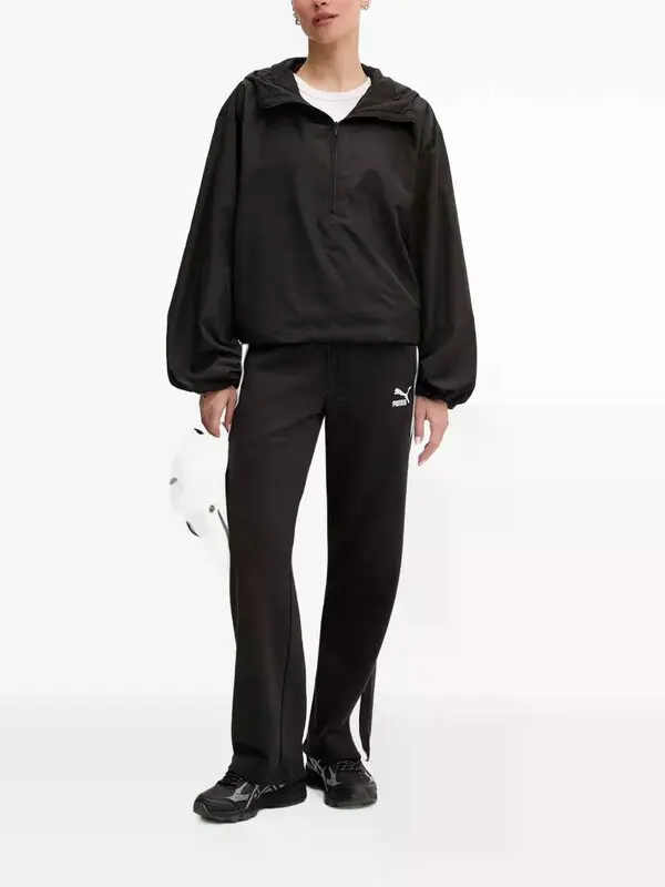 PUMA T7 Stripe Logo Wide Leg Trousers - Black