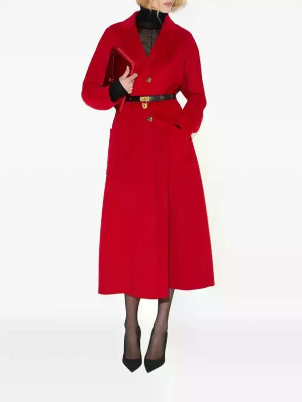 Elisabetta Franchi Coat In Double Cloth With Belt