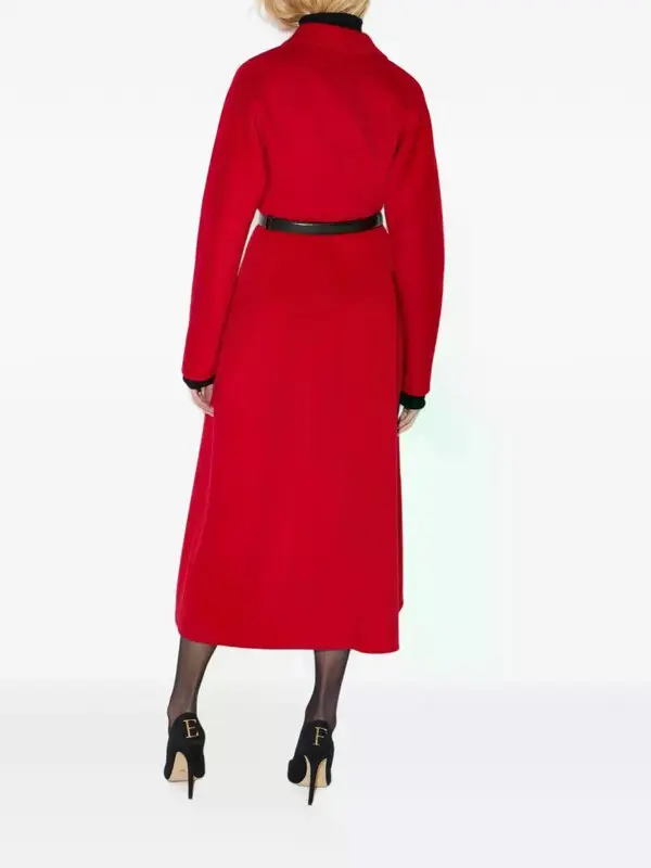 Elisabetta Franchi Coat In Double Cloth With Belt